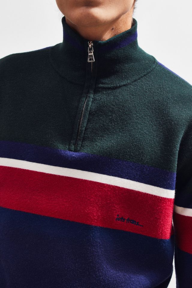 iets frans… Quarter-Zip Mock Neck Colorblock Pullover Sweatshirt | Urban Outfitters