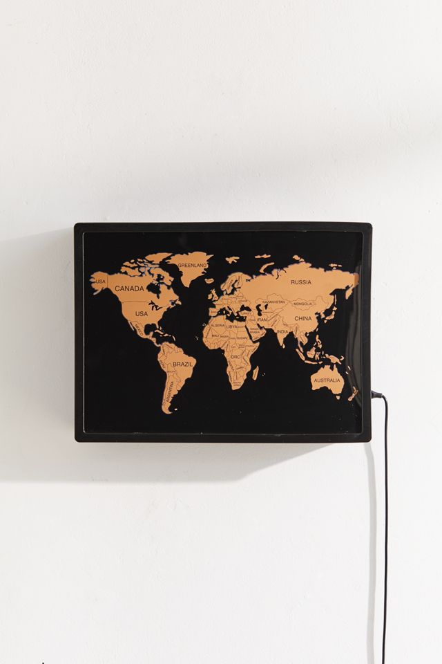 Scratch-Off World Map LED Light | Urban Outfitters