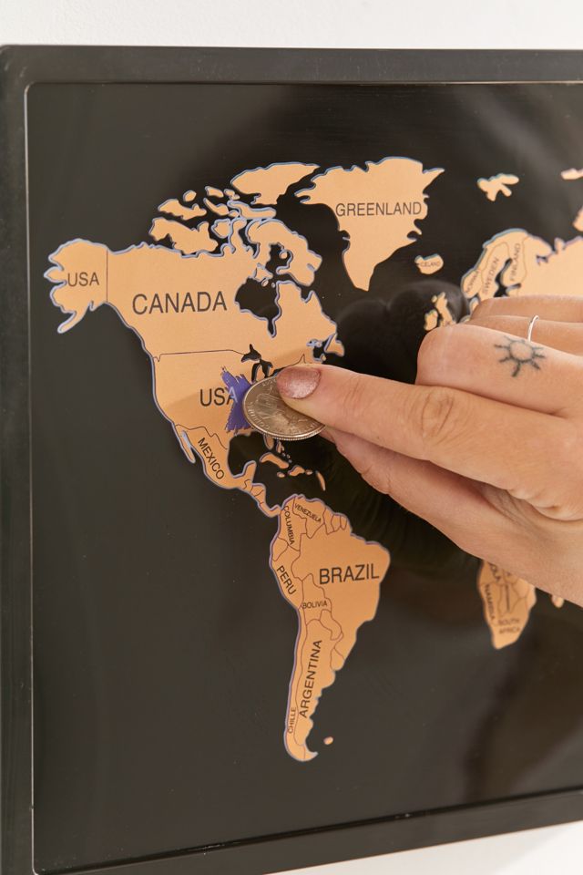 Scratch-Off World Map LED Light | Urban Outfitters