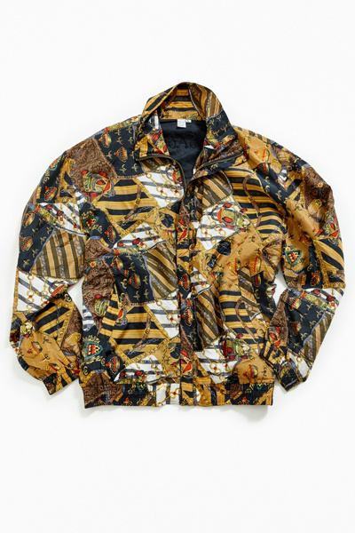 Vintage ‘90s Gold Scarf Print Jacket | Urban Outfitters