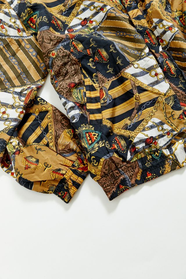 Vintage ‘90s Gold Scarf Print Jacket | Urban Outfitters