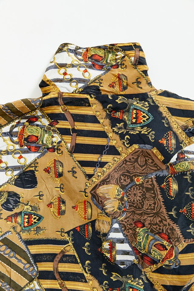 Vintage ‘90s Gold Scarf Print Jacket | Urban Outfitters