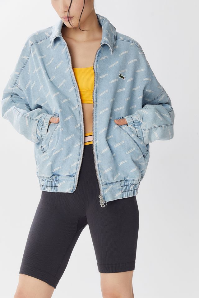Lacoste Allover Print Denim Bomber Jacket | Urban Outfitters