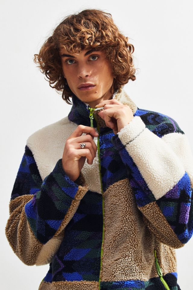 UO Blocked Sherpa Car Coat | Urban Outfitters