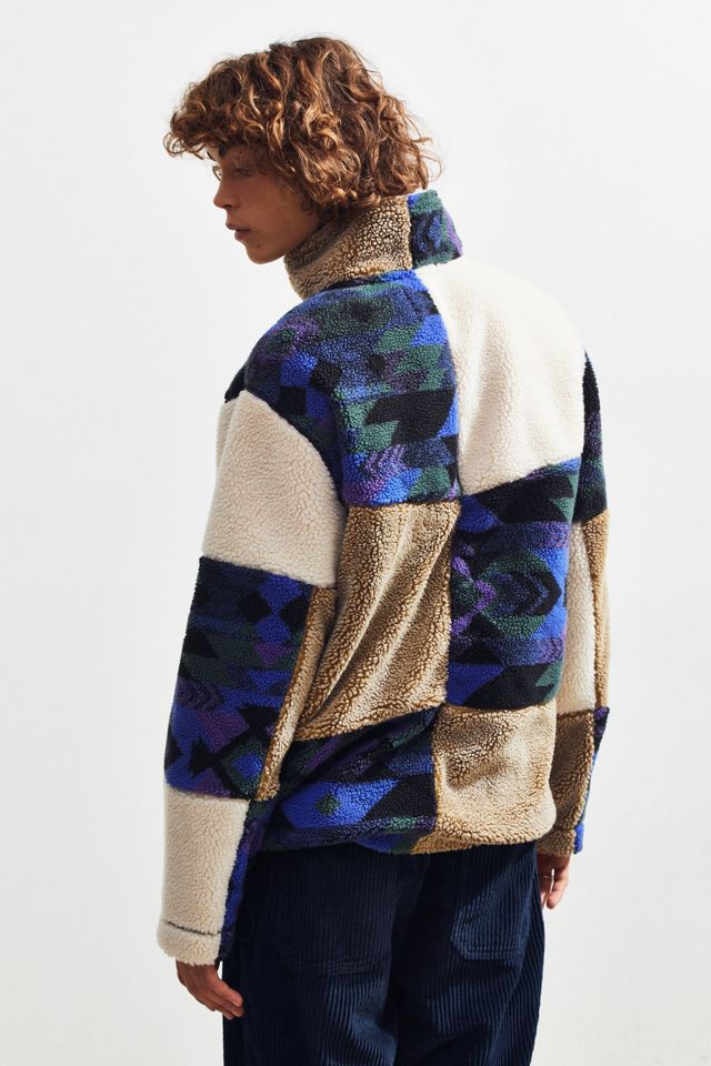 UO Blocked Sherpa Car Coat | Urban Outfitters