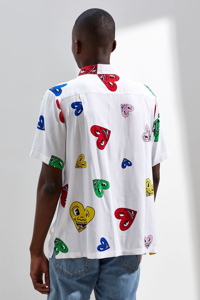 Keith Haring Camp Collar Short Sleeve Button-Down Shirt | Urban Outfitters