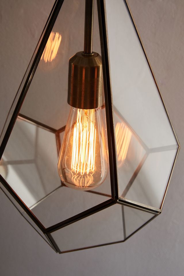 Gemma Glass Pane Pyramid Pendant Light | Urban Outfitters