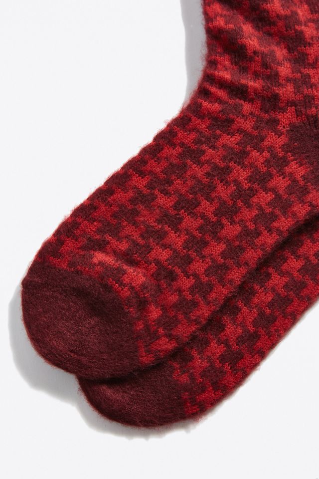 Faux Mohair Houndstooth Sock | Urban Outfitters