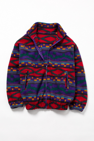Vintage Multicolor Geo Fleece Jacket | Urban Outfitters Canada