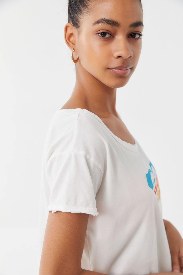 Roxy Logo Cropped Boyfriend Tee | Urban Outfitters