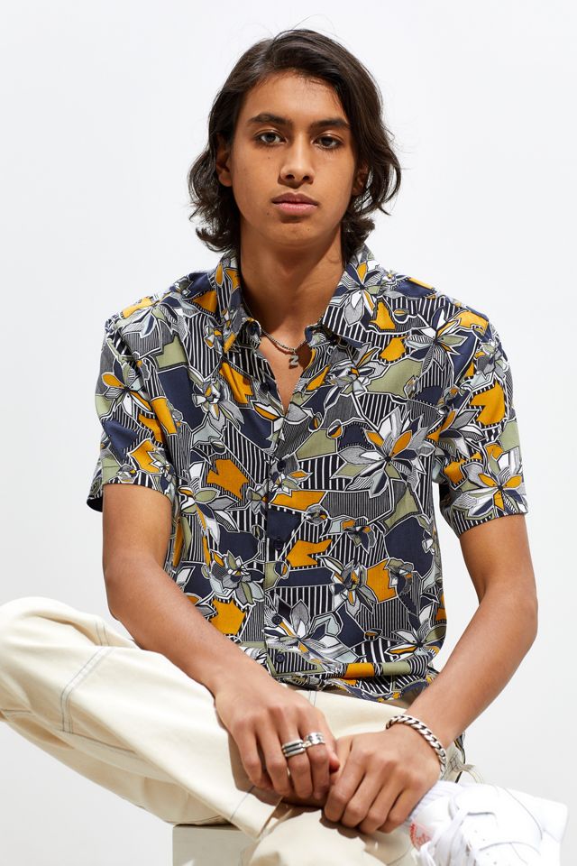 Native Youth The Geo Flora Short Sleeve Button-Down Shirt | Urban ...