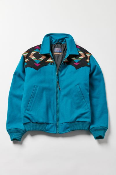 Vintage Pendleton Teal Bomber Jacket | Urban Outfitters Canada