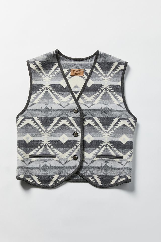 Vintage Pendleton Grey Geo Wool Vest | Urban Outfitters Canada
