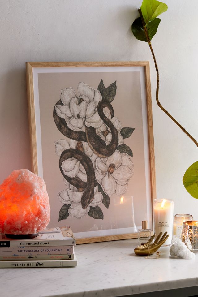 Jessica Roux Snake And Magnolias Art Print | Urban Outfitters