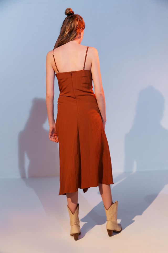 Third Form Picasso Cinched Slip Midi Dress | Urban Outfitters