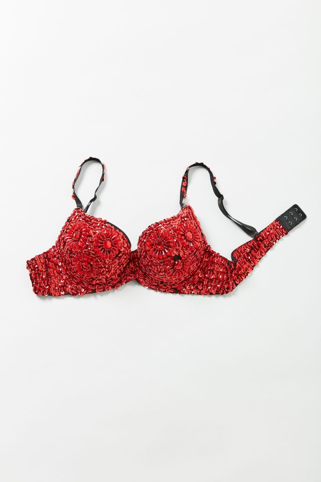 Vintage Red Sequin Bra Urban Outfitters Canada