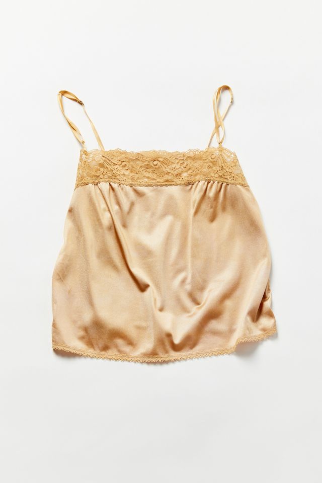 Vintage Gold Lace Trim Cami | Urban Outfitters