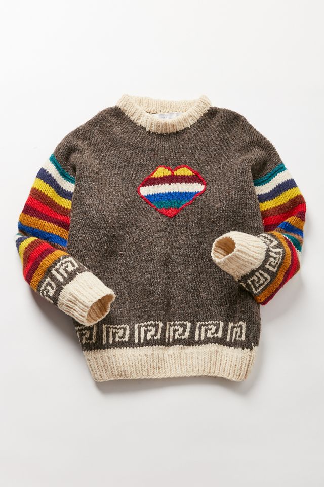 Vintage Rainbow Stripe Handknit Sweater | Urban Outfitters Canada