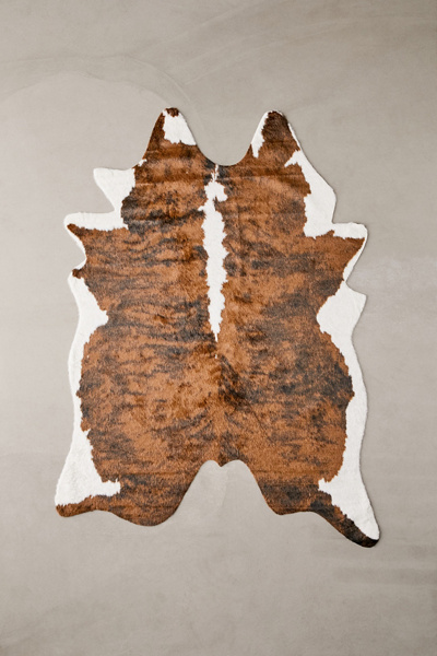 Shaped Faux Animal Hide Rug | Urban Outfitters