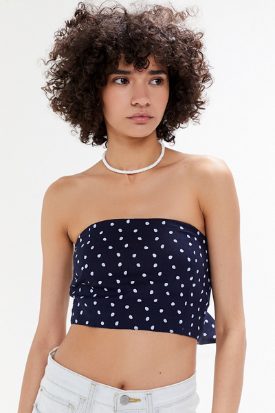MINKPINK Pip Polka Dot Strapless Cropped Top | Urban Outfitters