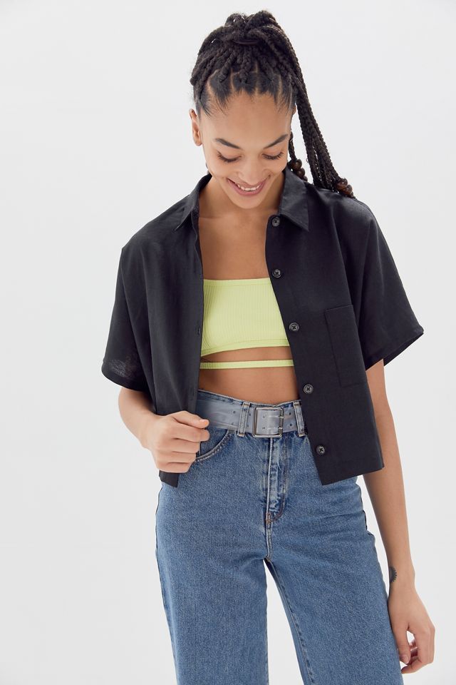 Urban Renewal Remnants Boxy Linen Button-Front Shirt | Urban Outfitters Urban Renewal Remnants Boxy Linen Button-Front Shirt | Urban Outfitters