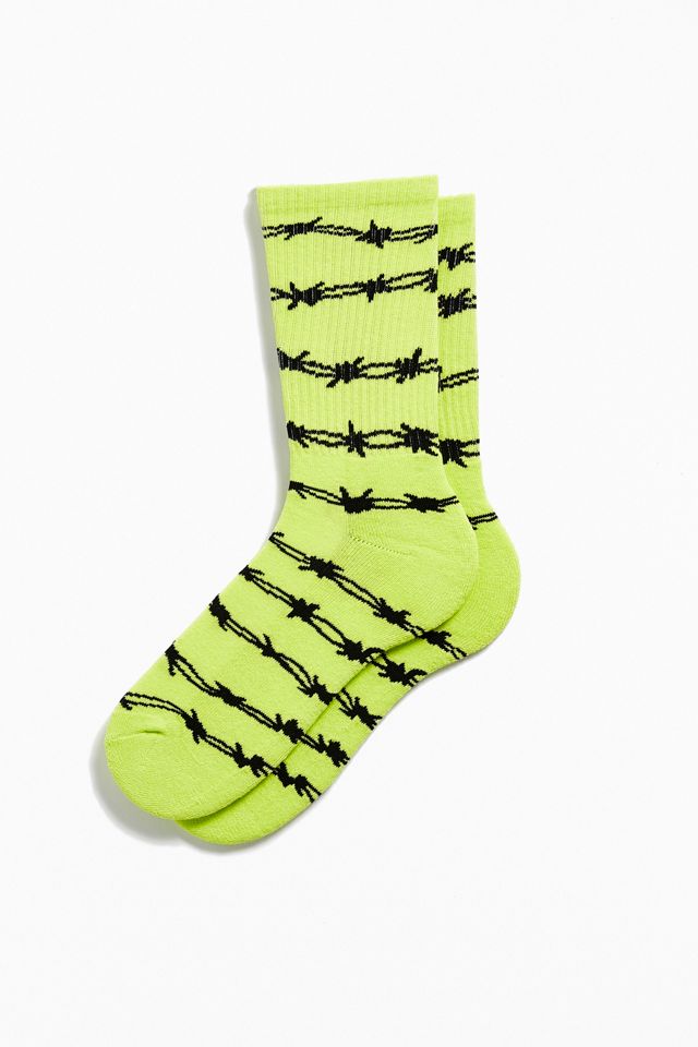 Neon Barbed Wire Sport Crew Sock | Urban Outfitters
