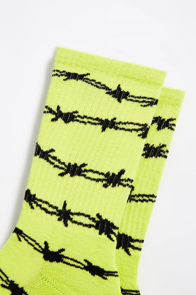 Neon Barbed Wire Sport Crew Sock | Urban Outfitters