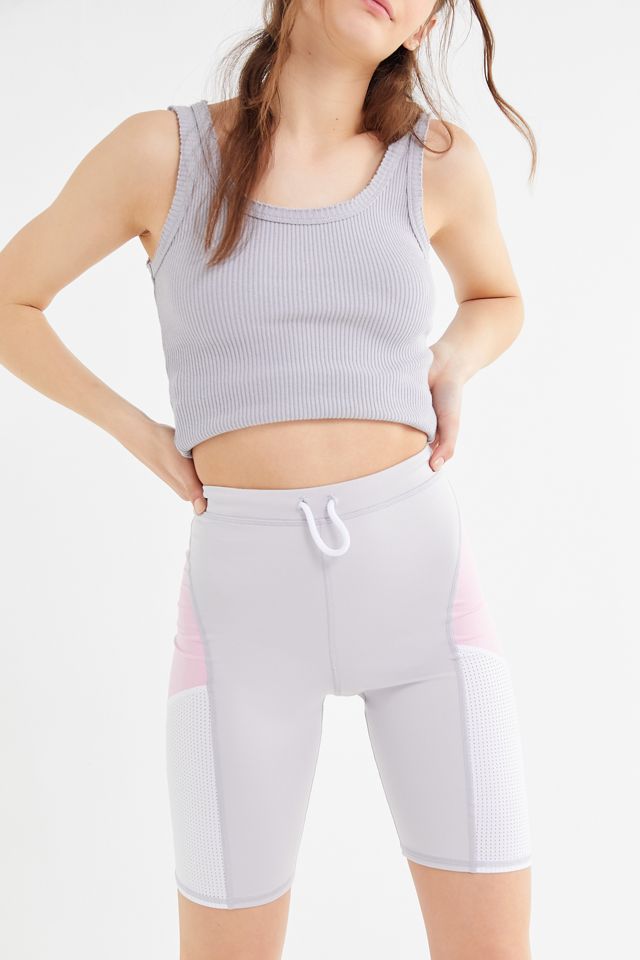 UO Colorblock Mesh Panel High-Waisted Bike Short | Urban Outfitters