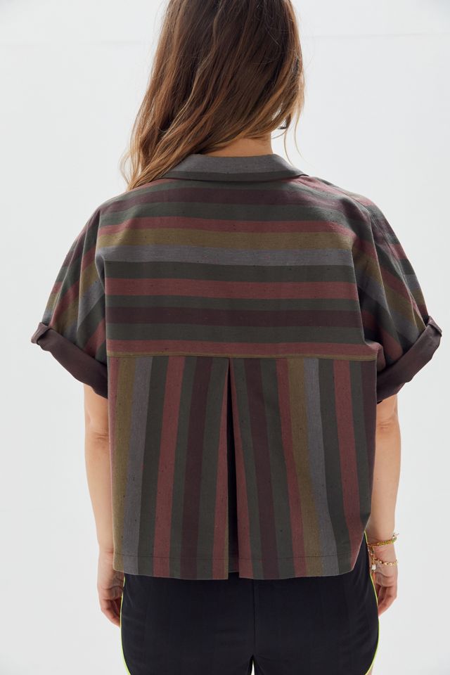 Urban Renewal Remnants Striped Boxy Button-Front Shirt | Urban Outfitters Urban Renewal Remnants Striped Boxy Button-Front Shirt | Urban Outfitters