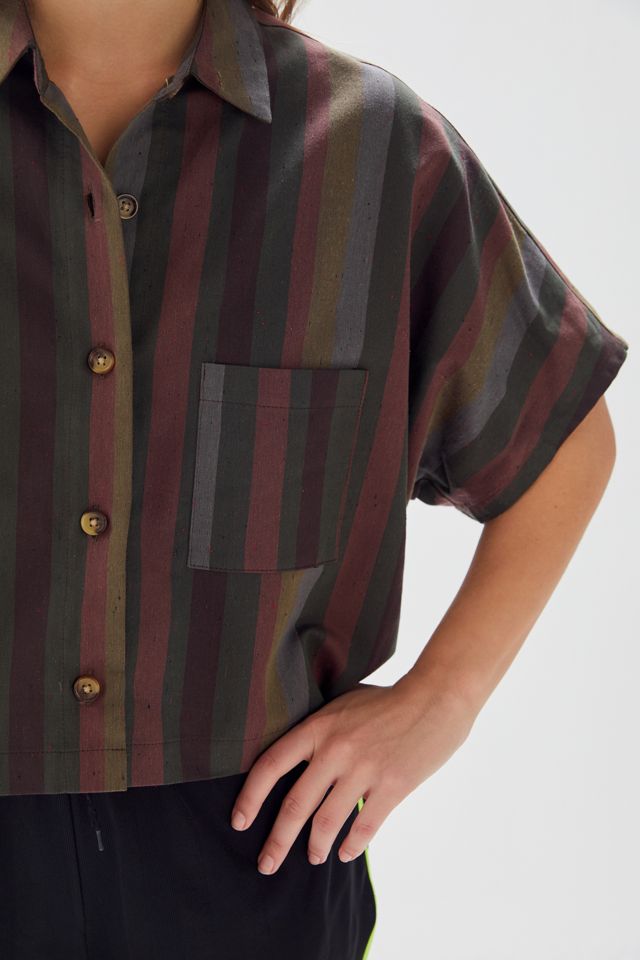 Urban Renewal Remnants Striped Boxy Button-Front Shirt | Urban Outfitters Urban Renewal Remnants Striped Boxy Button-Front Shirt | Urban Outfitters
