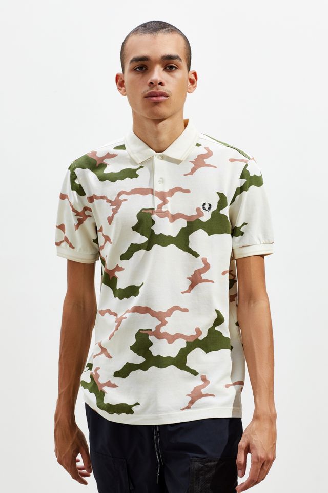 Fred Perry Camo Pique Knit Polo Shirt | Urban Outfitters