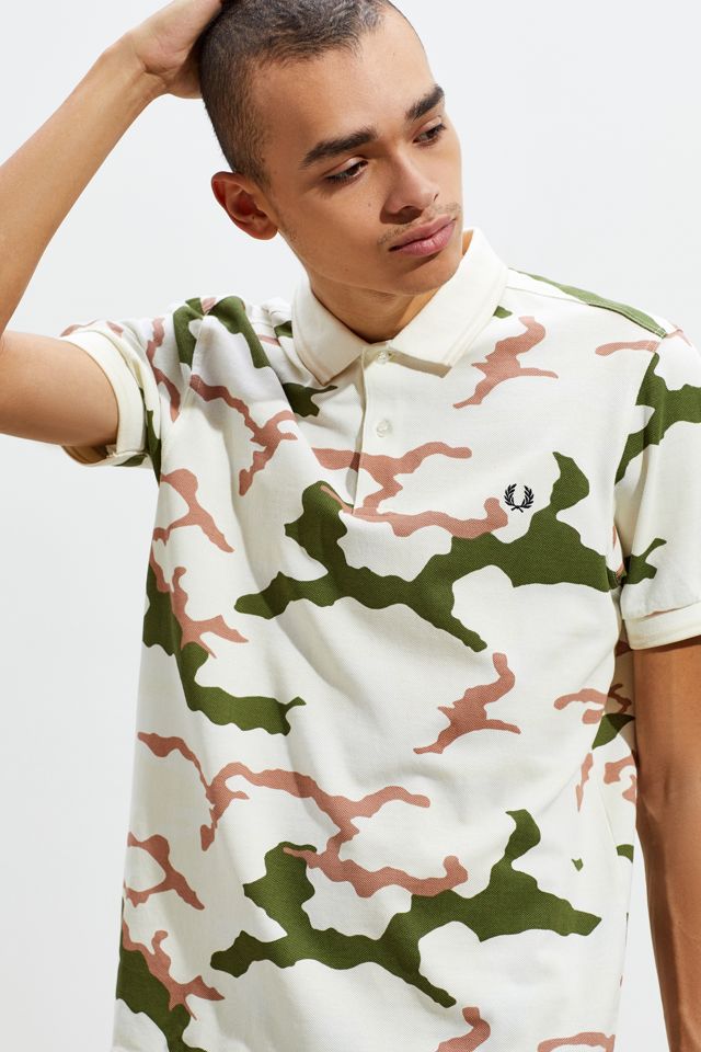 Fred Perry Camo Pique Knit Polo Shirt | Urban Outfitters