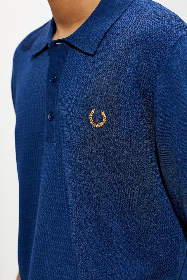 Fred Perry Miles Kane Textured Panel Knit Polo Shirt | Urban Outfitters ...