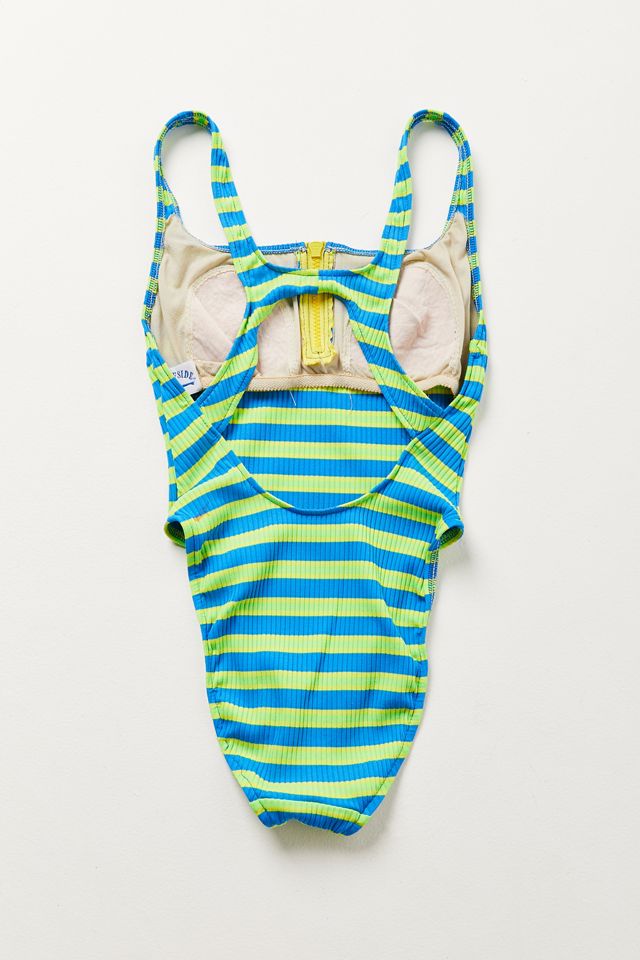 Vintage Neon Zip One-Piece Swimsuit | Urban Outfitters