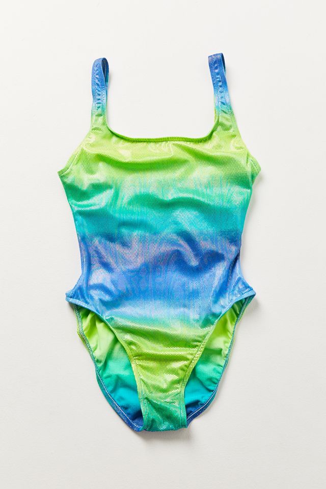 Vintage Metallic Neon One-Piece Swimsuit | Urban Outfitters