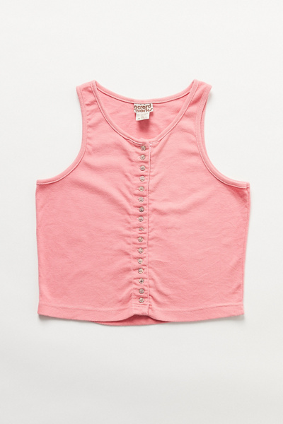 Vintage Pink Button-Front Tank Top | Urban Outfitters