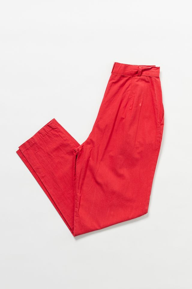 Vintage Red High-Rise Trouser Pant | Urban Outfitters