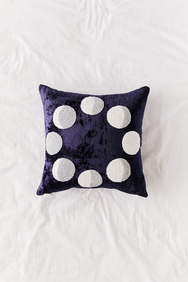Moon Phase Embroidered Velvet Throw Pillow | Urban Outfitters