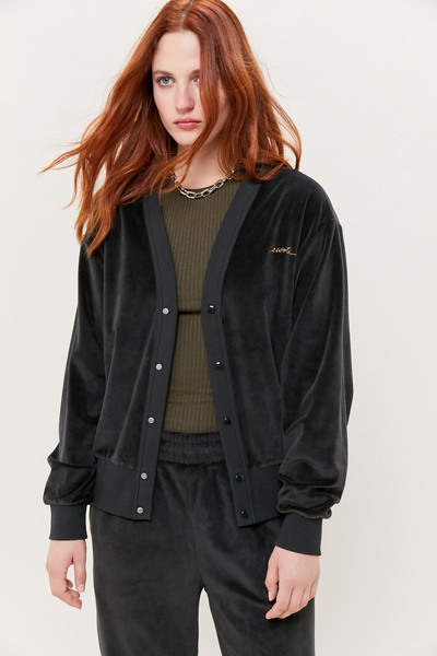 Lacoste Velour Button-Front Cardigan | Urban Outfitters