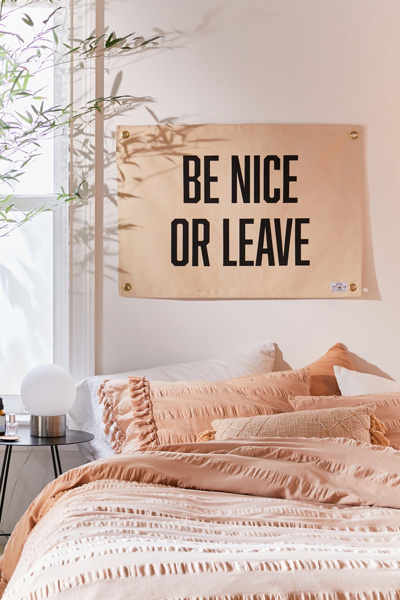 Be Nice Or Leave Flag Tapestry | Urban Outfitters