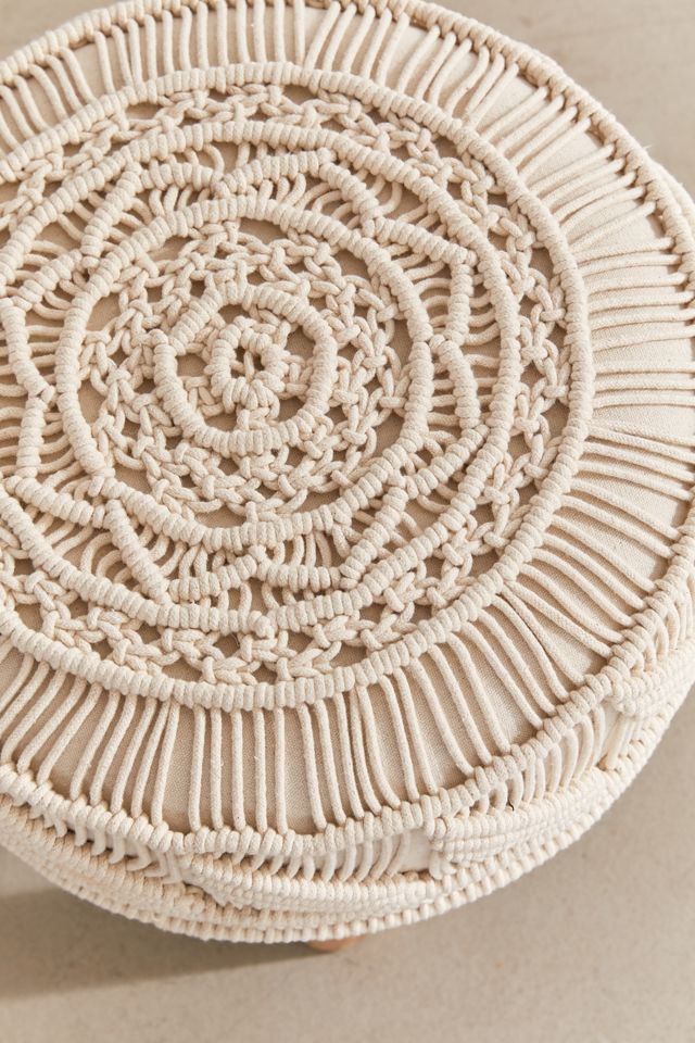 Winnie Macramé Stool | Urban Outfitters