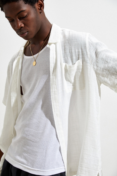 UO Slub Gauze Short Sleeve Button-Down Shirt | Urban Outfitters