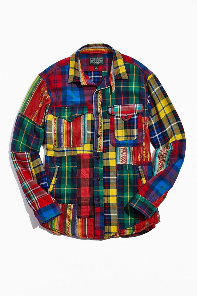 Polo Ralph Lauren Plaid Patchwork Button-Down Shirt | Urban Outfitters