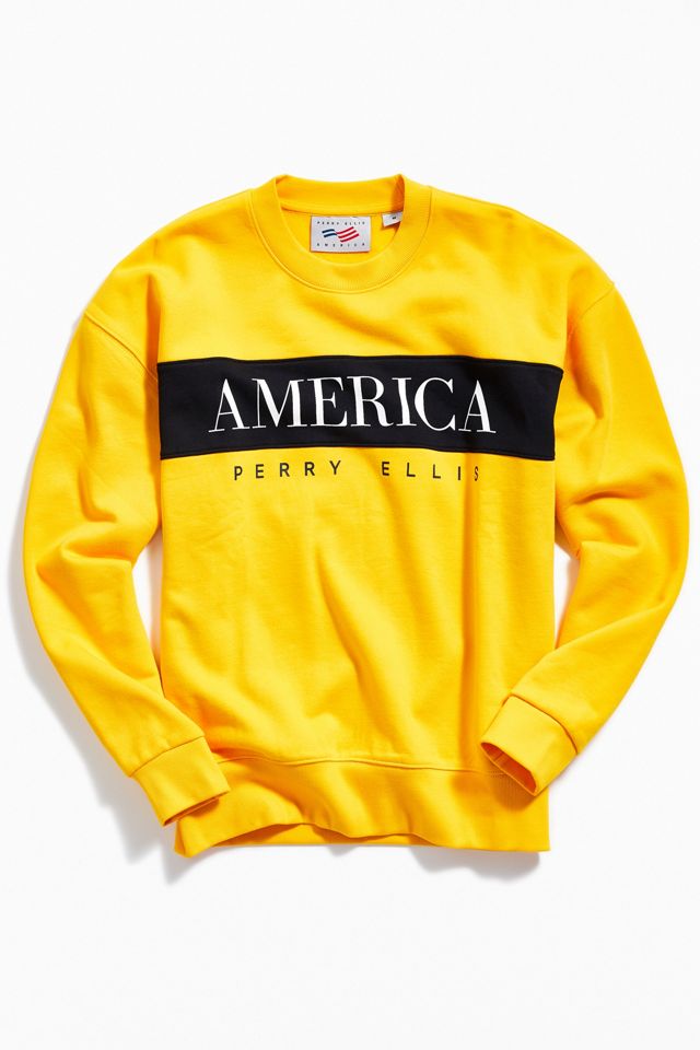 Perry Ellis Colorblock Logo Crew Neck Sweatshirt | Urban Outfitters