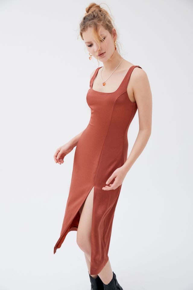 Third Form Satin Split Midi Dress | Urban Outfitters