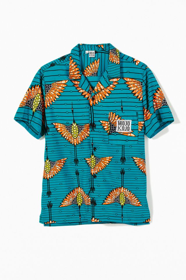 Mojo Kojo UO Exclusive Printed Short Sleeve Button-Down Shirt | Urban ...