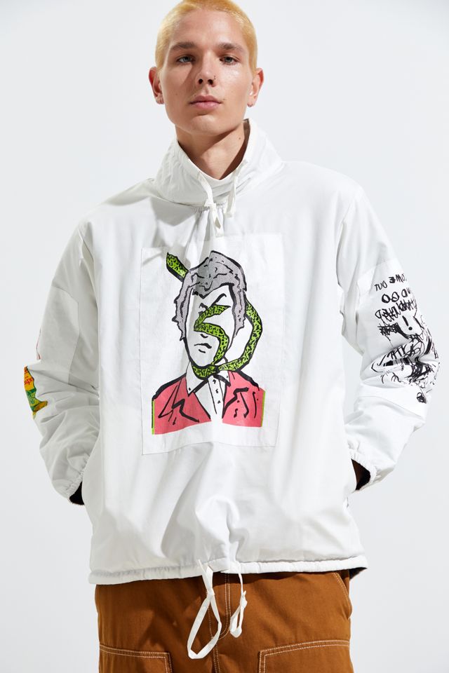 Monitaly Tyvek Patch Inset Mock Neck Popover Jacket | Urban Outfitters ...