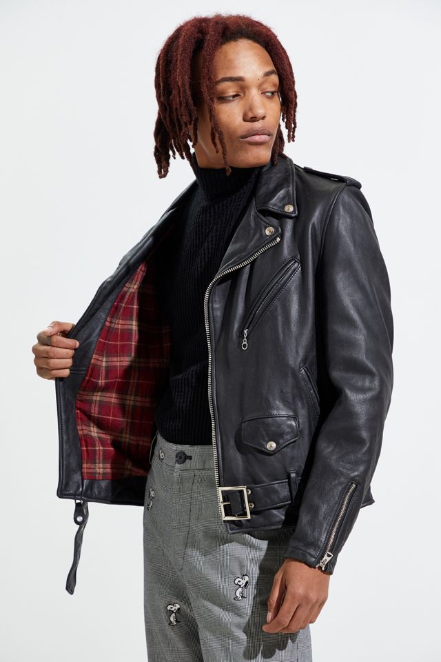 Schott Vintage Fitted Cowhide Leather Motorcycle Jacket | Urban Outfitters