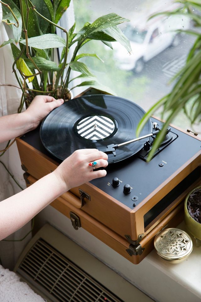 Crosley UO Exclusive Keepsake Wood AV Room Portable USB Vinyl Record ...
