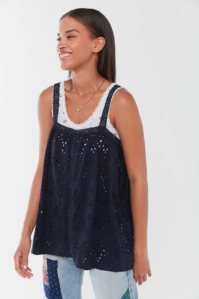 UO Eloise Eyelet Tank Top | Urban Outfitters